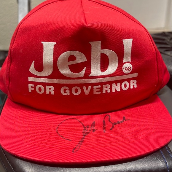 Accessories | 1998 Hand Signed Jeb For Governor Cap | Poshmark